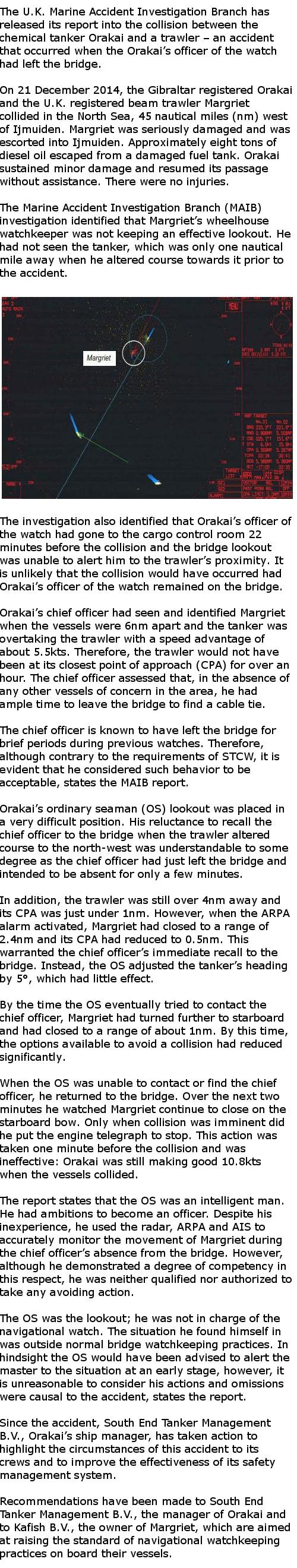 Collision After Officer Leaves Bridge