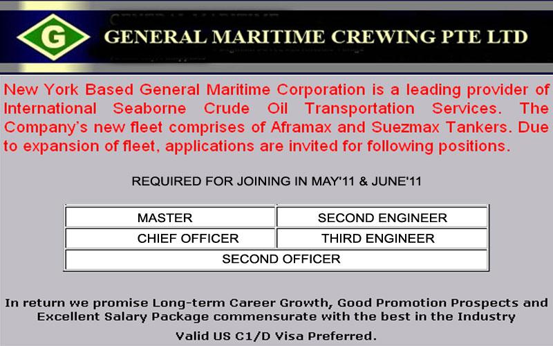 Master, Chief Officer, Second and Third Engineer